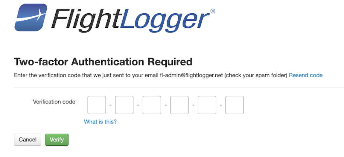 Enforcing 2-factor authentication across FlightLogger